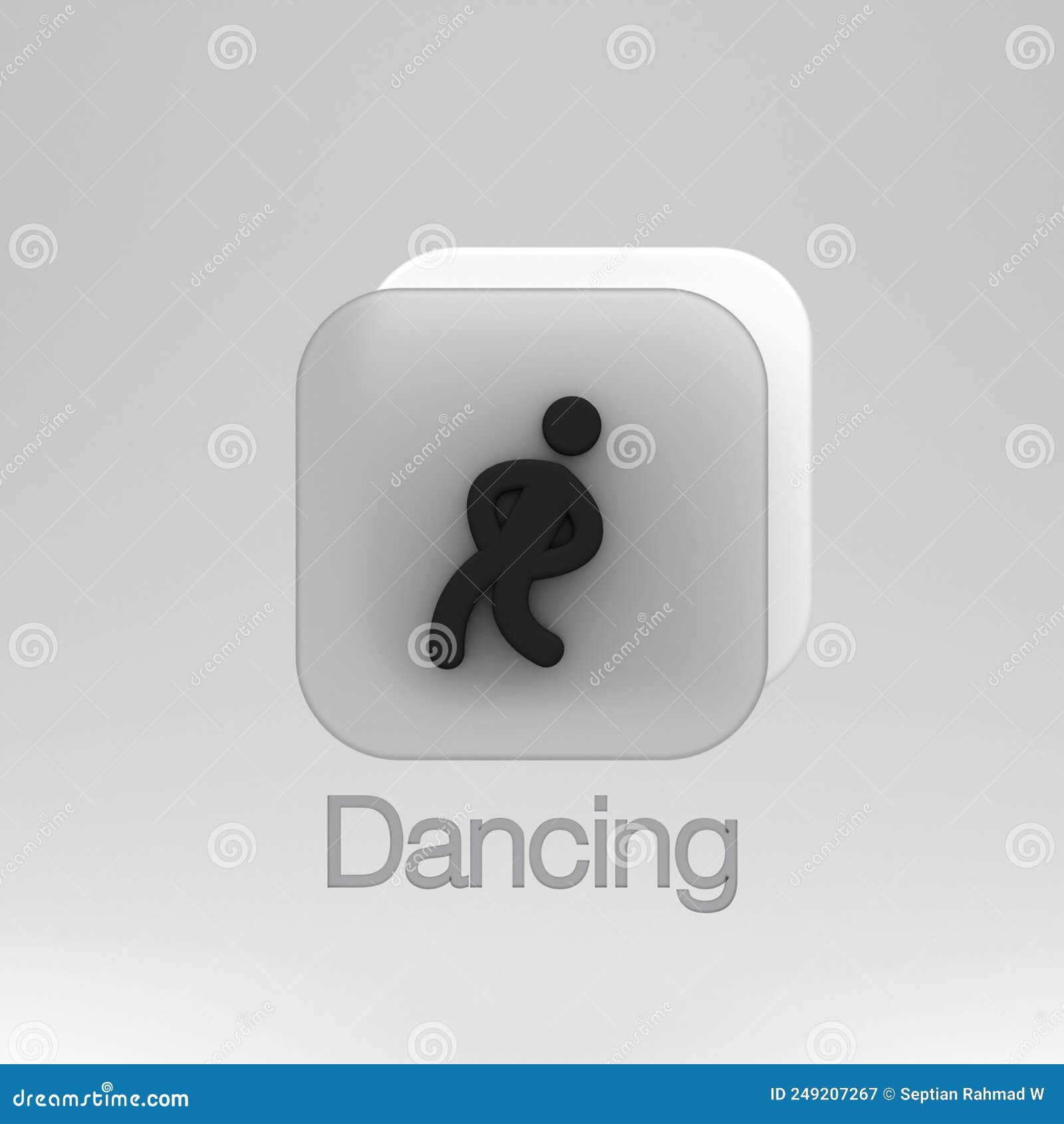 3d Rendering Icon or Symbol in the Form of a Dancing Stickman Character ...