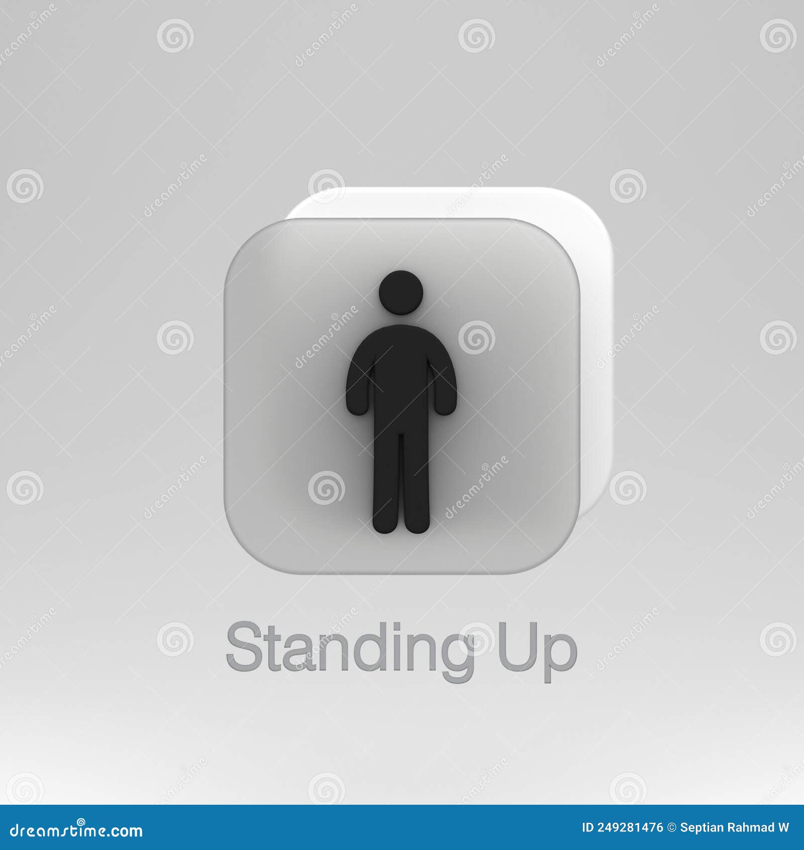 3d Rendering Icon or Symbol in the Form of a Standing Up Stickman ...
