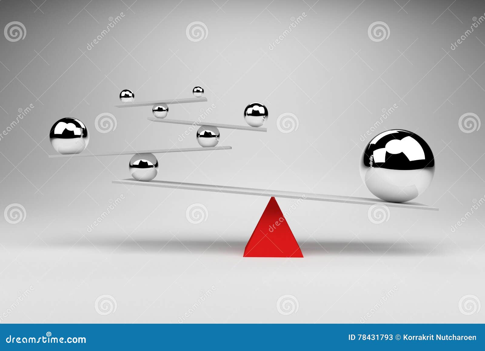 3D Rendering : Illustration of Balancing Balls on Board Conception ...