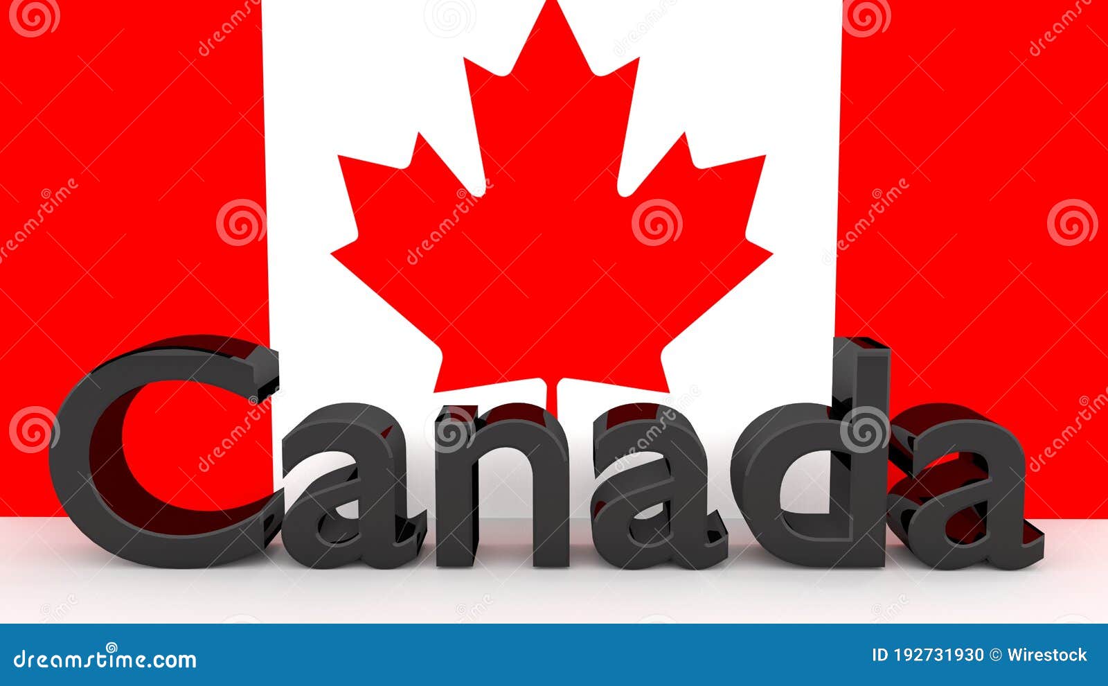 3d Rendering Illustration of Canada Flag with Its Name Written in Black ...