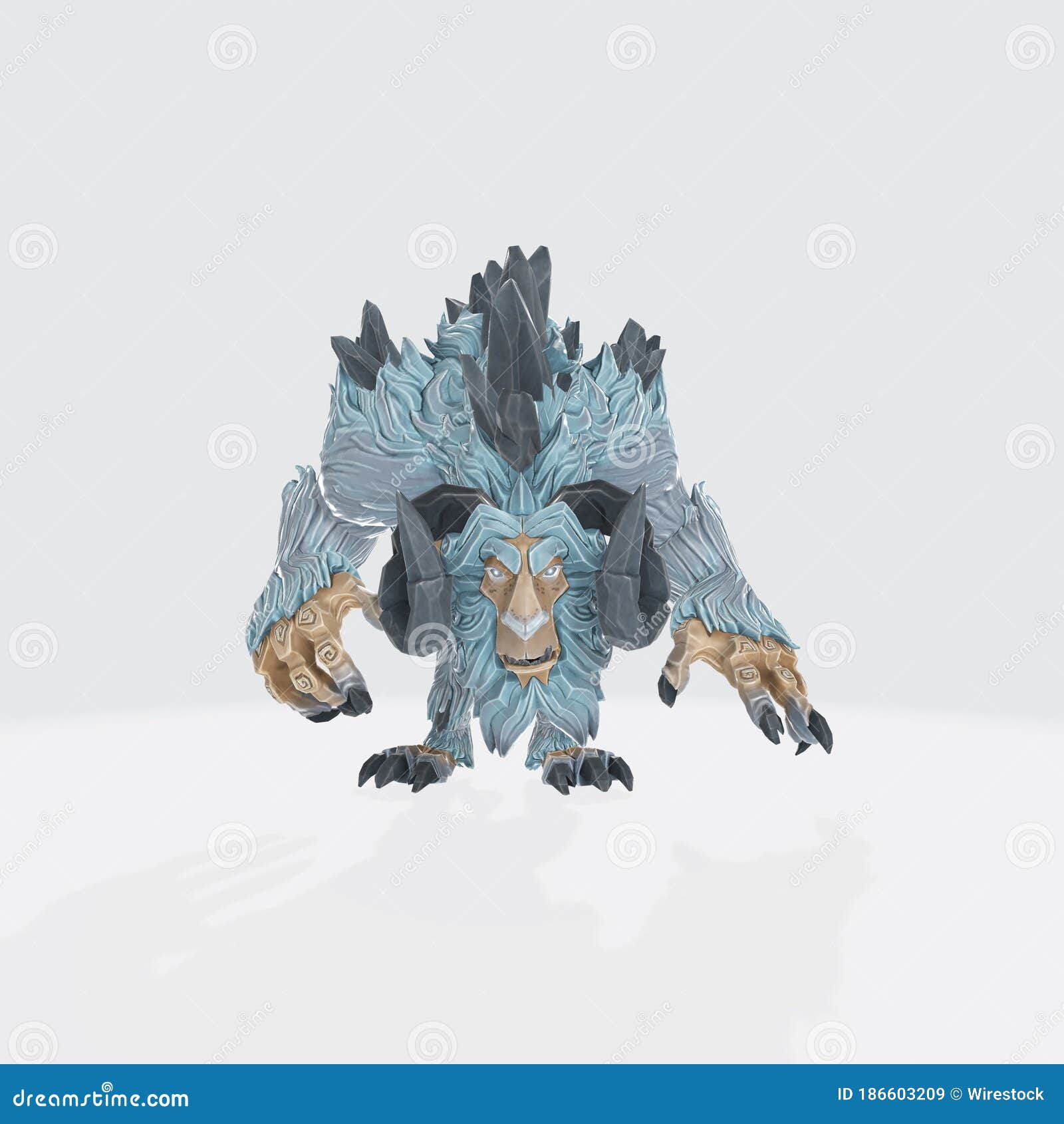 3D Rendering Illustration of a Cartoon Beast Model Stock Illustration ...
