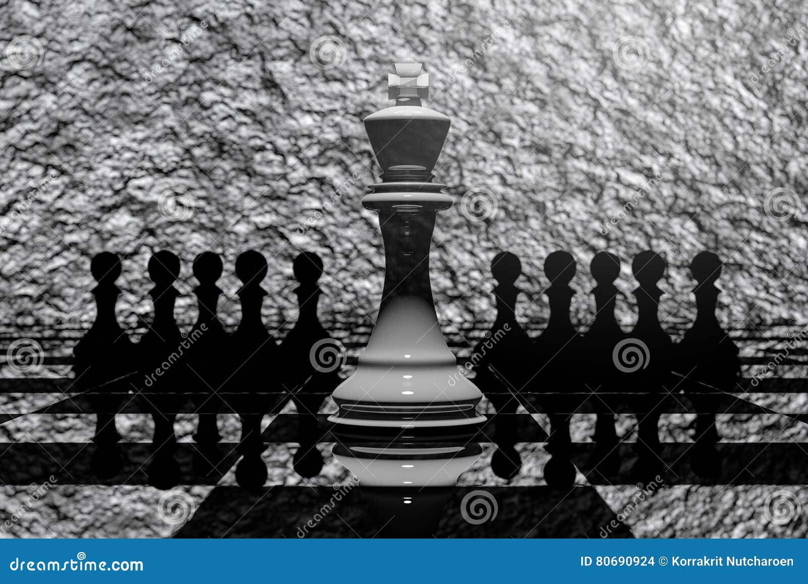 3D Rendering : Illustration Of Chess Pieces.the Ceramic King Chess At ...