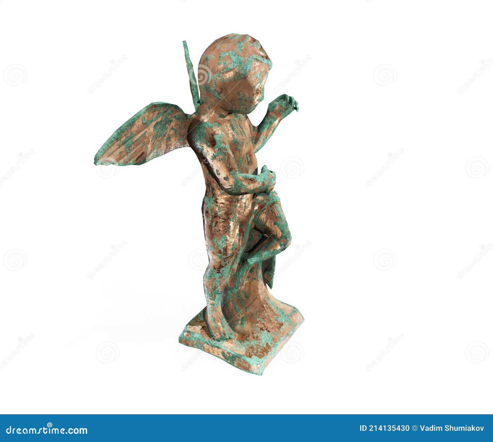 3D Rendering Illustration of Cupid Playing the Lyre Isolated on White ...