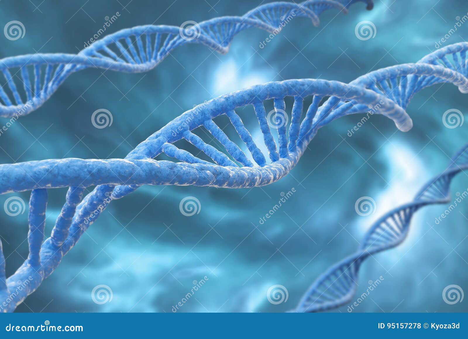 3D Rendering Illustration, , DNA Molecules Stock Illustration ...