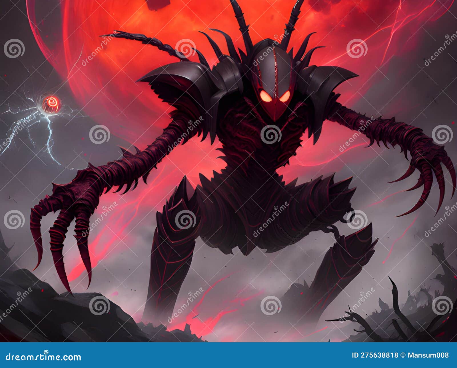 3d Rendering Illustration of Evil Monster in the Hell , Ai Generated ...