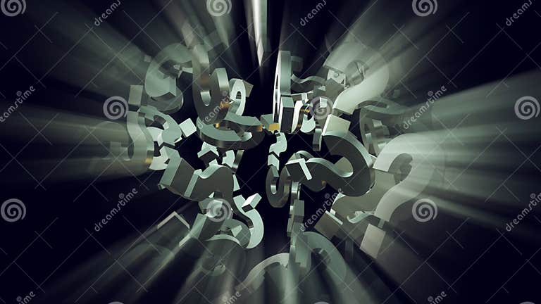 3d Rendering Illustration of Exploding Question Mark Particles Stock ...