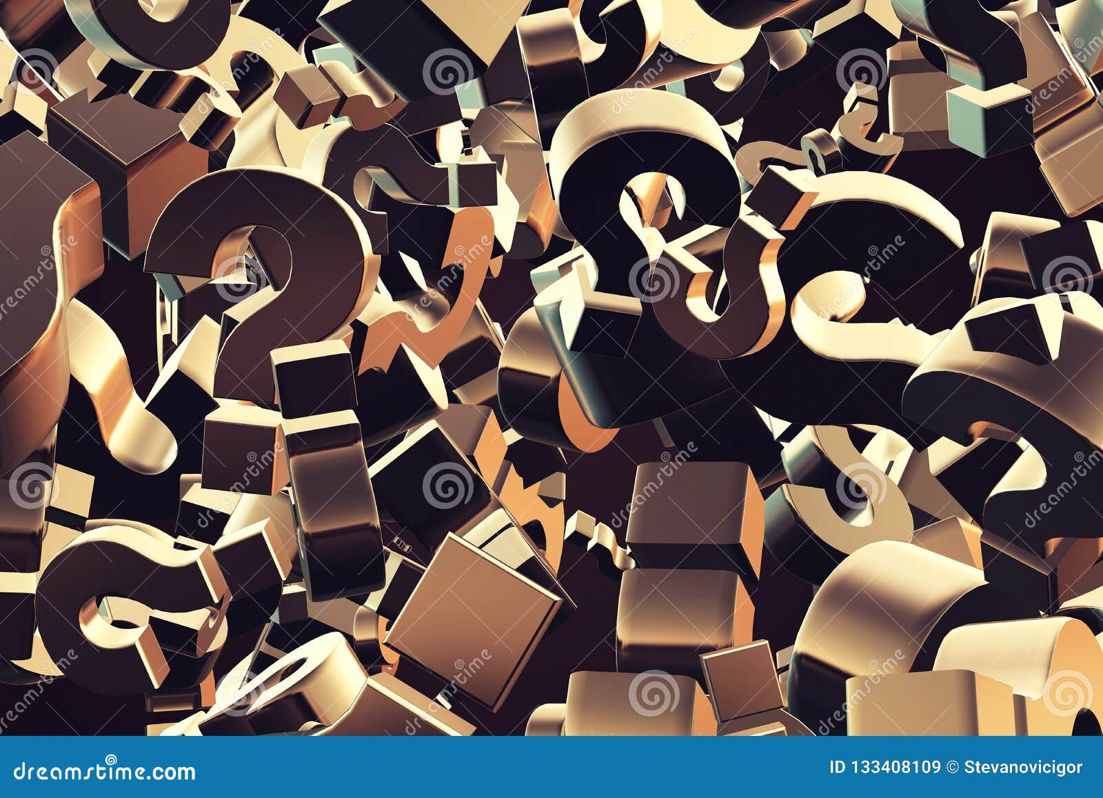 3d Rendering Illustration of Exploding Question Mark Particles Stock ...