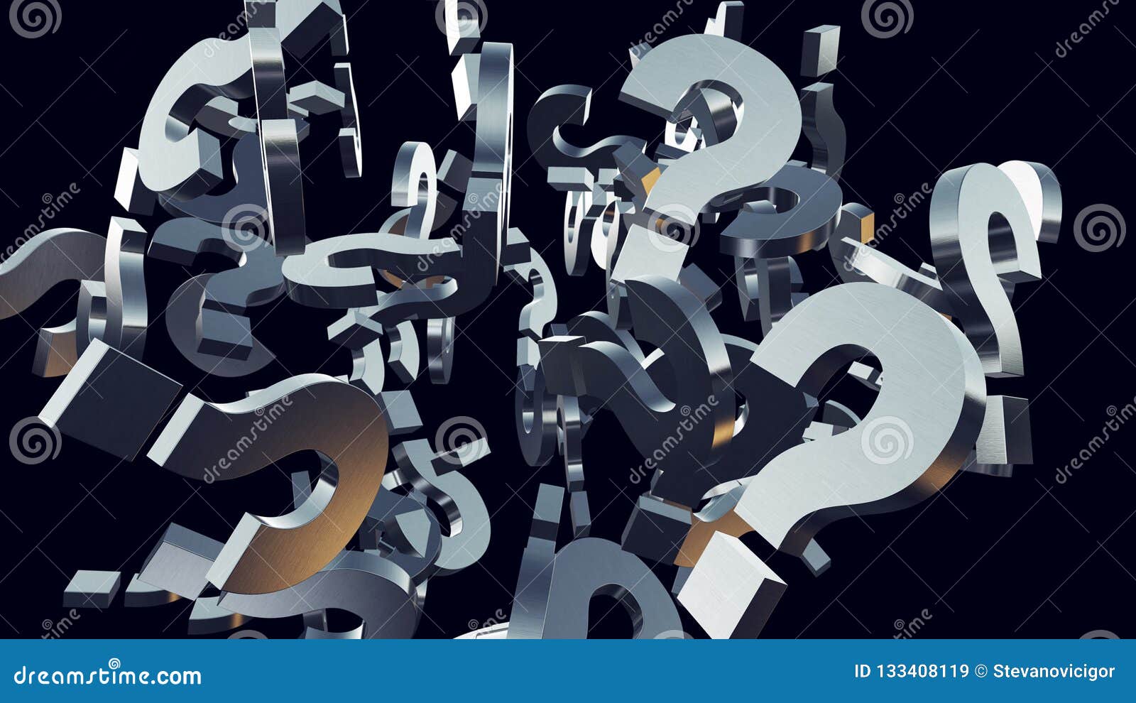 3d Rendering Illustration of Exploding Question Mark Particles Stock ...