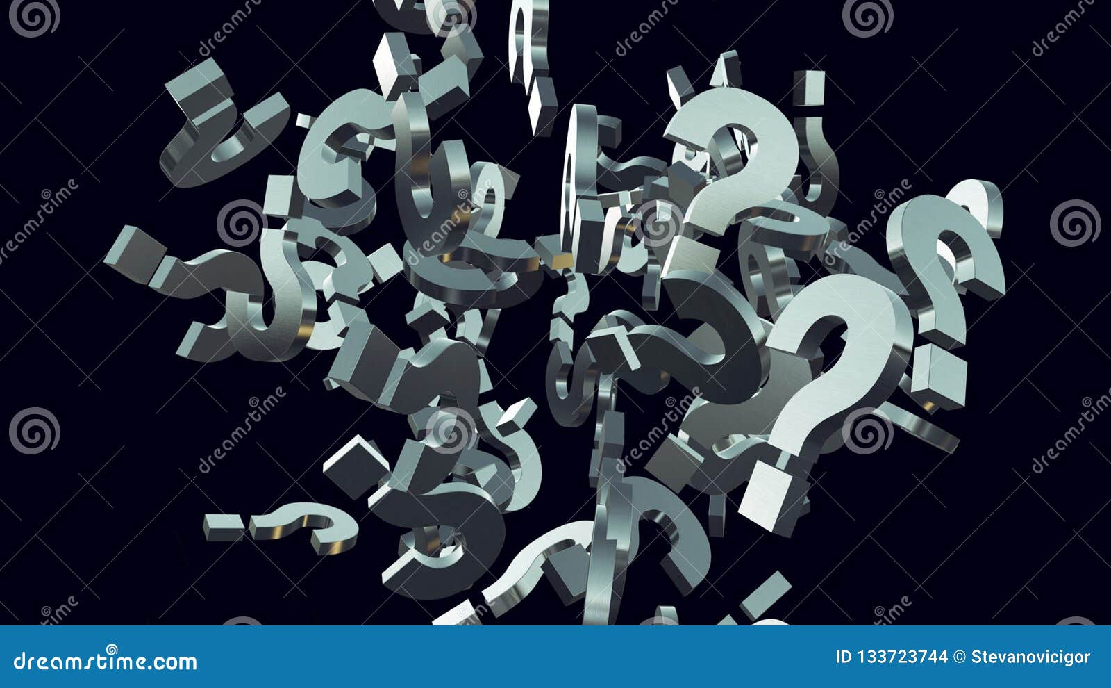 3d Rendering Illustration of Exploding Question Mark Particles Stock ...
