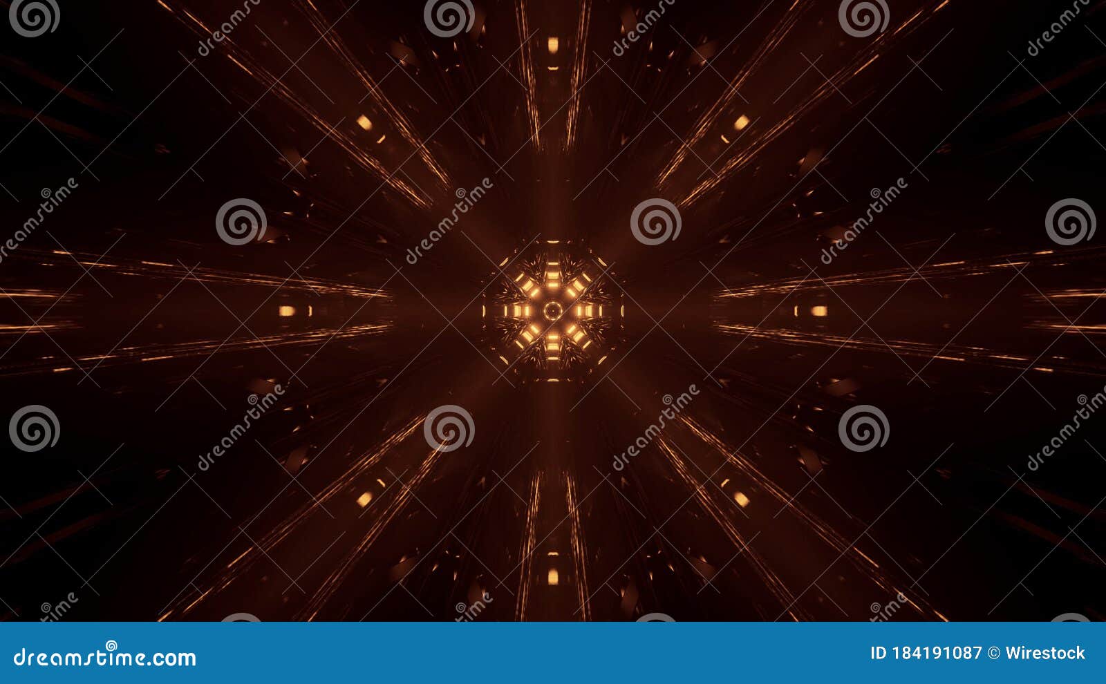 3D Rendering of an Illustration with Geometric Shapes and Golden Laser ...