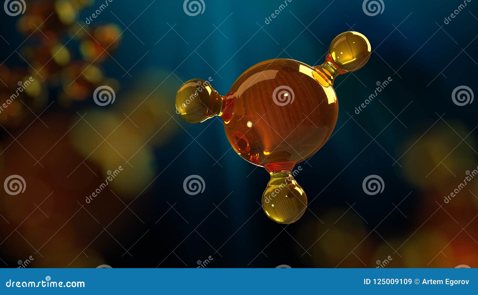 3d Rendering Illustration of Glass Molecule Model. Molecule of Oil ...