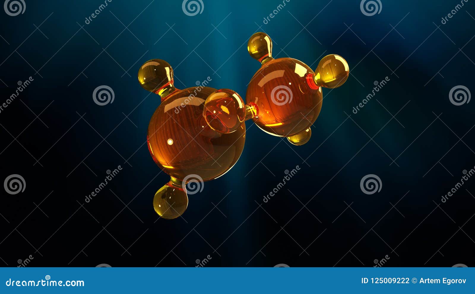 3d Rendering Illustration of Glass Molecule Model. Molecule of Oil ...