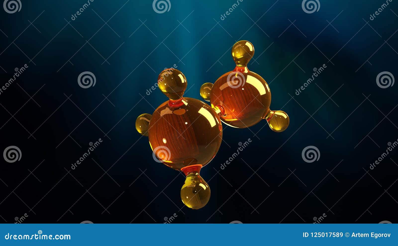3d Rendering Illustration of Glass Molecule Model. Molecule of Oil ...