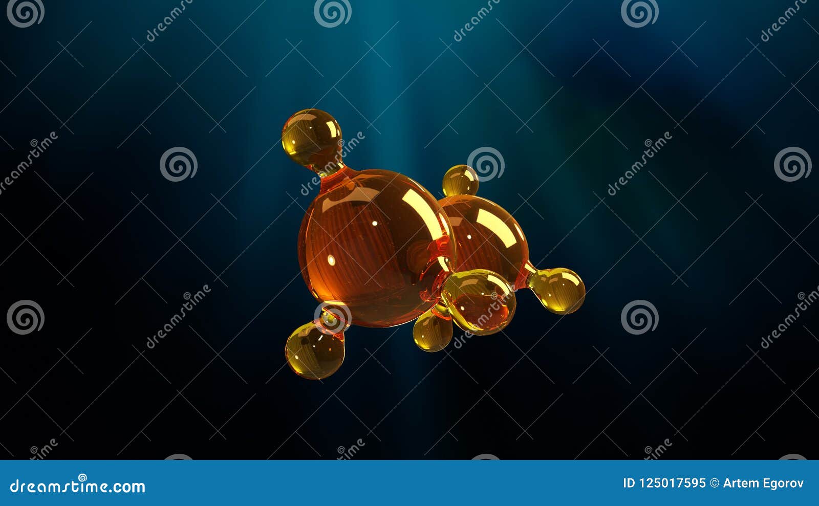 3d Rendering Illustration Of Glass Molecule Model. Molecule Of Oil ...