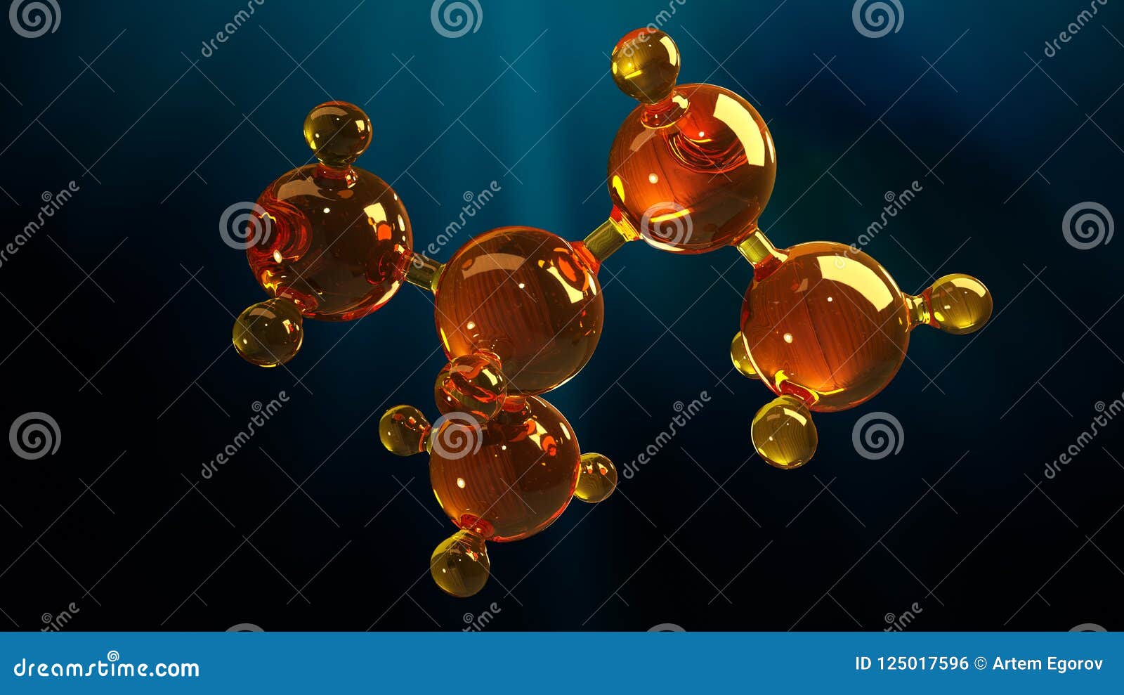 3d Rendering Illustration of Glass Molecule Model. Molecule of Oil ...