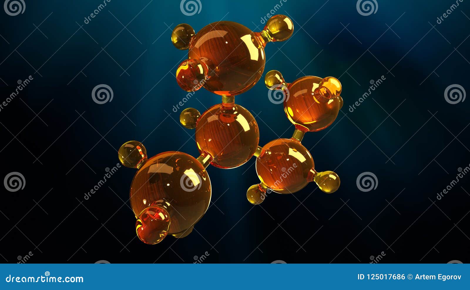 3d Rendering Illustration Of Glass Molecule Model. Molecule Of Oil ...