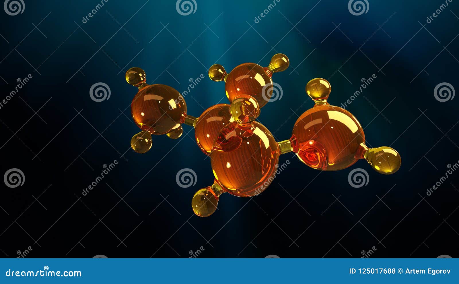 3d Rendering Illustration of Glass Molecule Model. Molecule of Oil ...