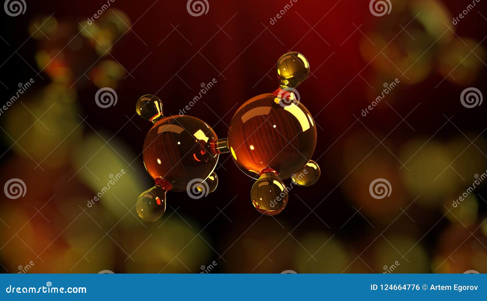 3d Rendering Illustration of Glass Molecule Model. Molecule of Oil ...