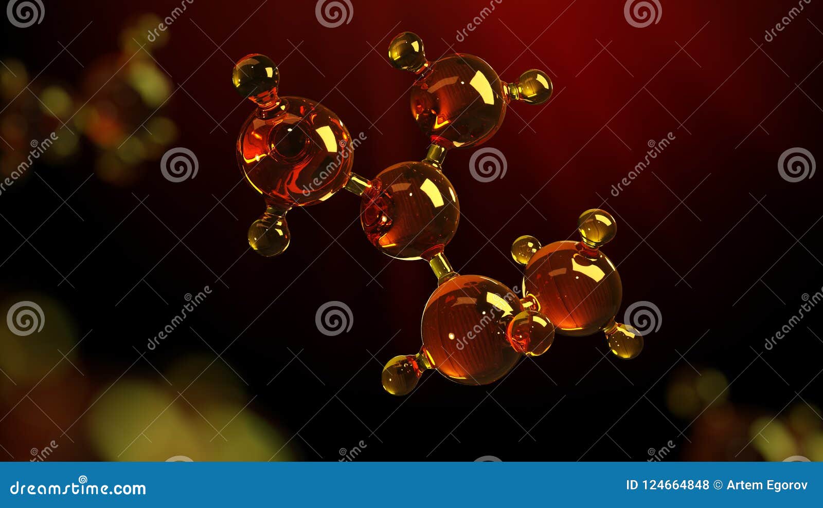 3d Rendering Illustration of Glass Molecule Model. Molecule of Oil ...