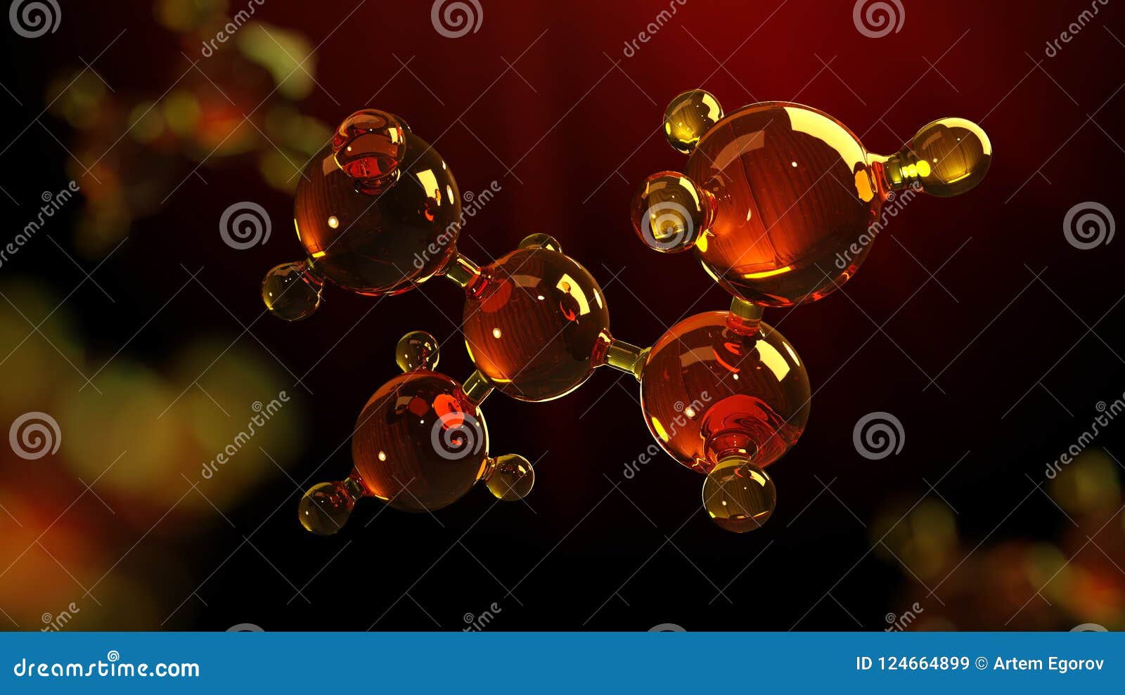 3d Rendering Illustration Of Glass Molecule Model. Molecule Of Oil ...