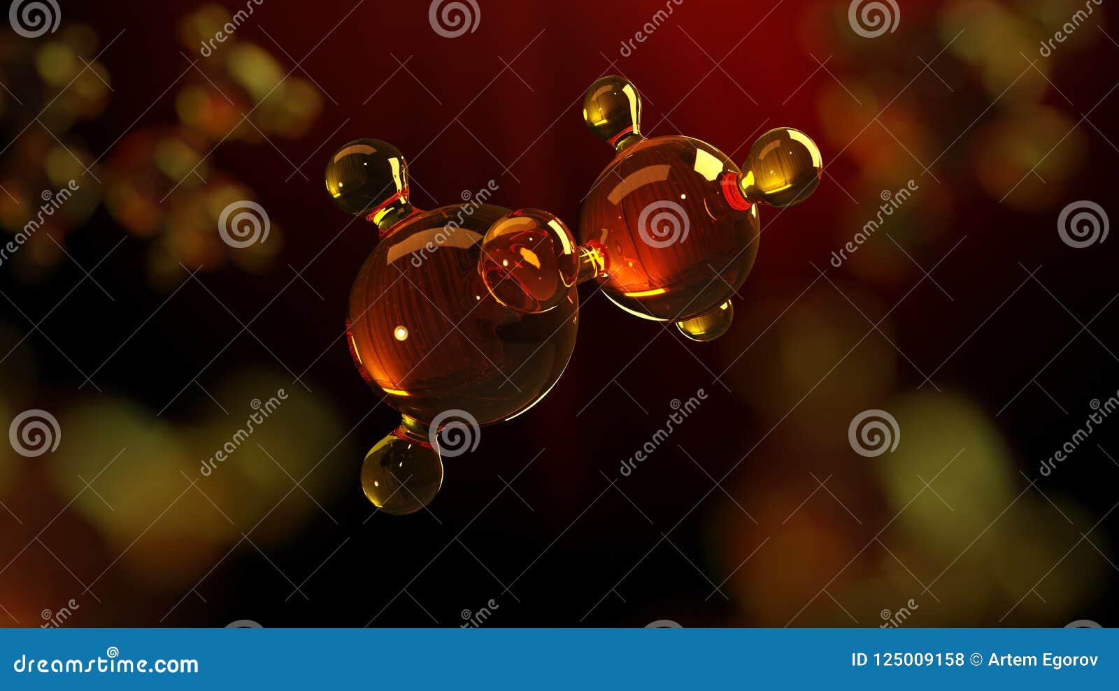 3d Rendering Illustration Of Glass Molecule Model. Molecule Of Oil ...