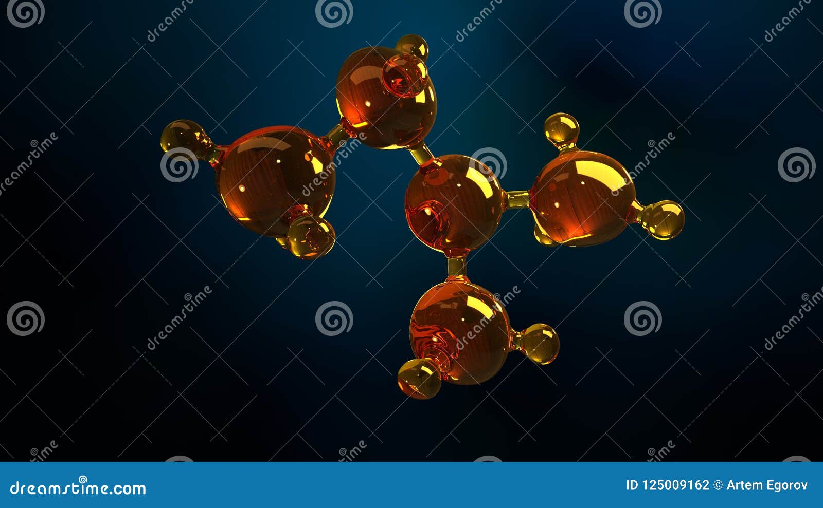 3d Rendering Illustration of Glass Molecule Model. Molecule of Oil ...