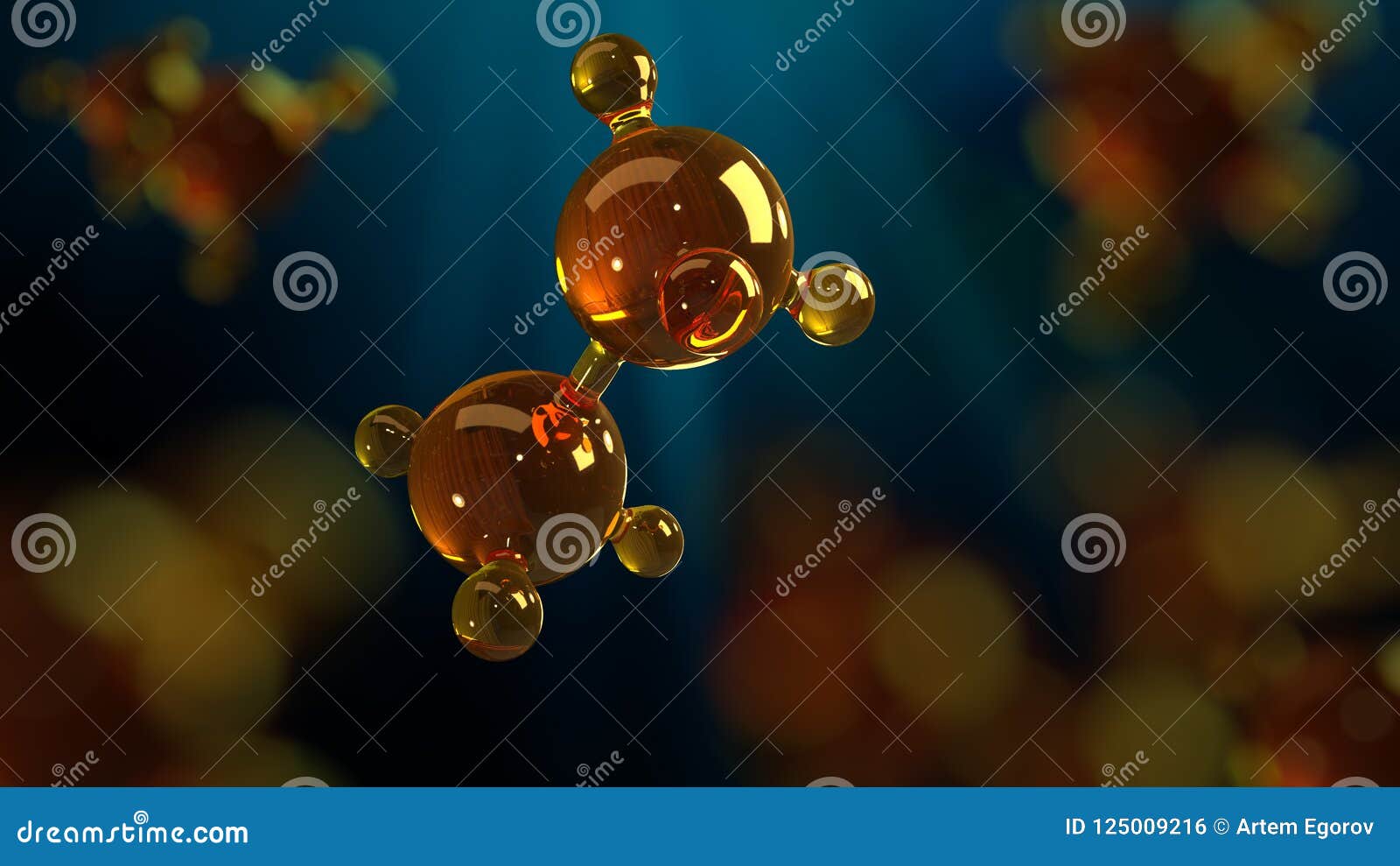 3d Rendering Illustration of Glass Molecule Model. Molecule of Oil ...