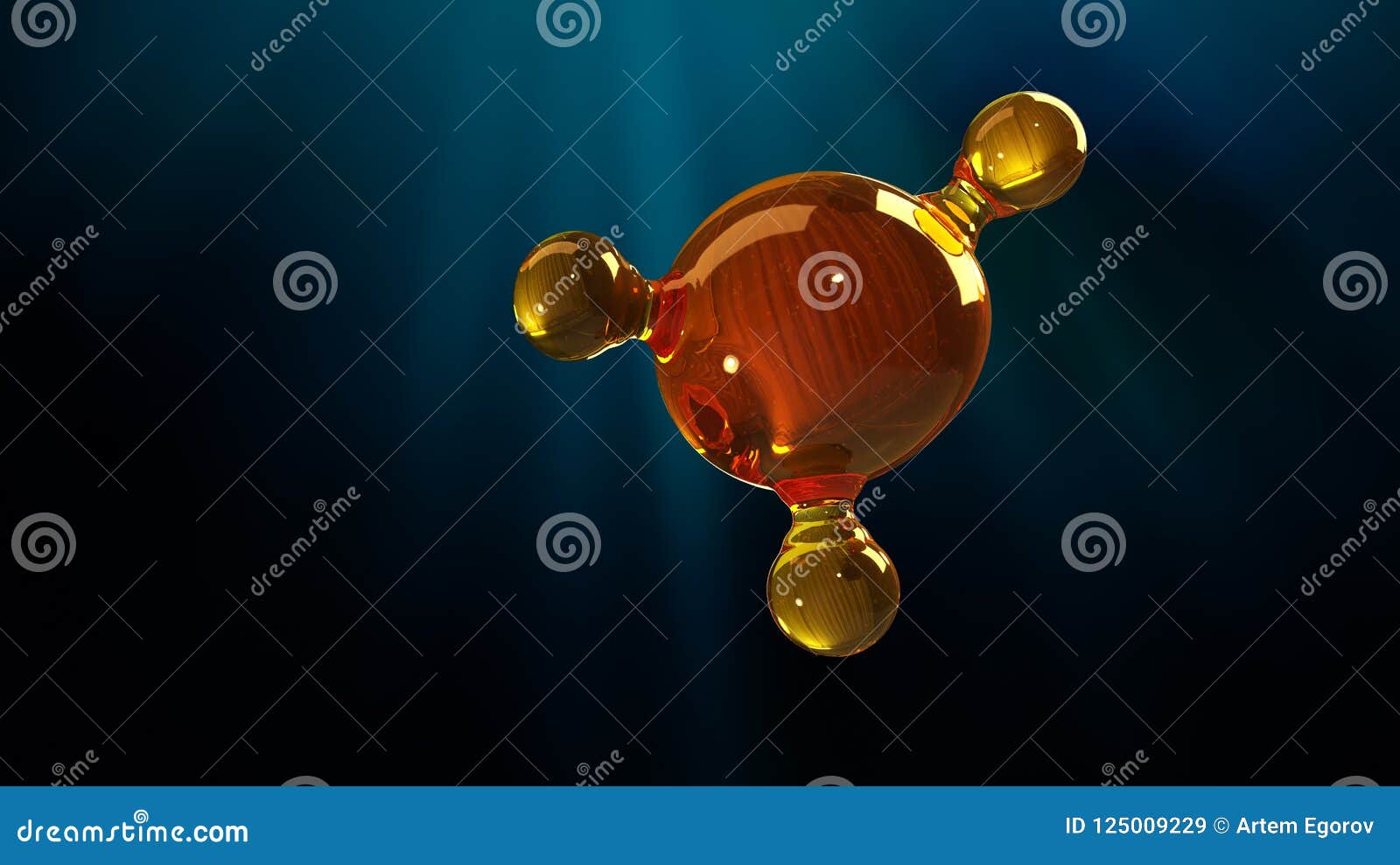 3d Rendering Illustration of Glass Molecule Model. Molecule of Oil ...