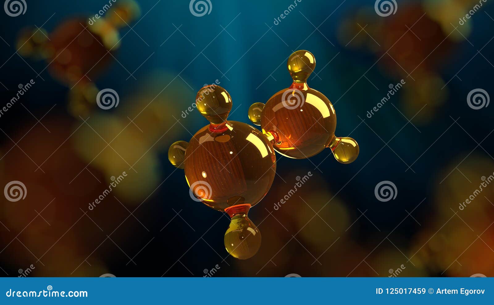 3d Rendering Illustration of Glass Molecule Model. Molecule of Oil ...