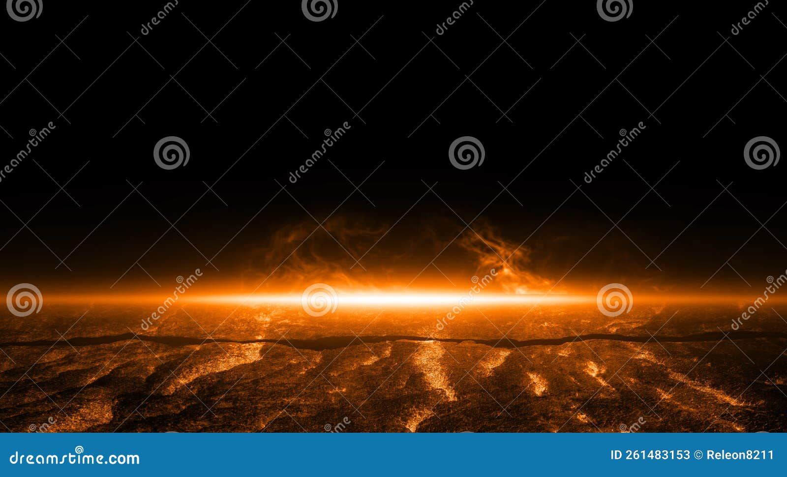 3D Rendering Illustration Heat Red Cracked Ground Texture after ...