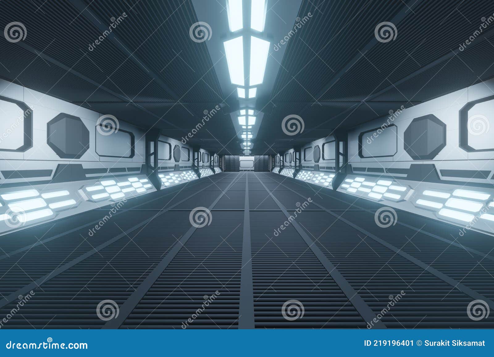 3d Rendering Illustration of High Technology Modern Space Pathway ...