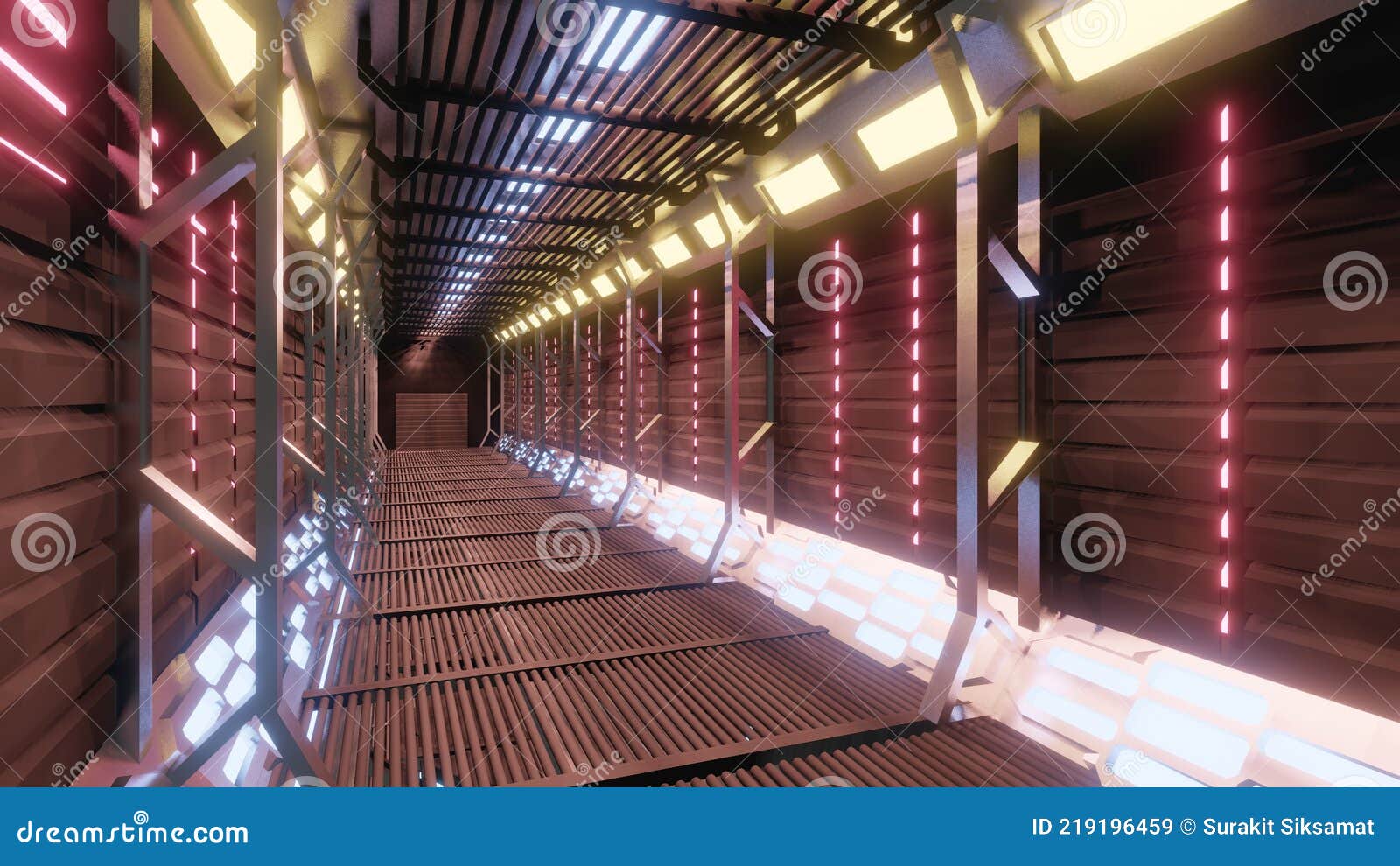 3d Rendering Illustration of High Technology Modern Space Pathway Stock ...