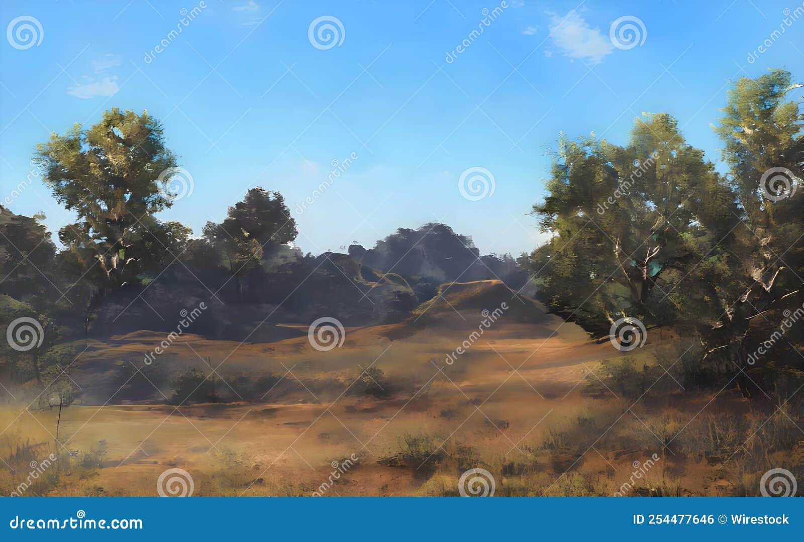3D Rendering Illustration of a Landscape during the Day Stock ...