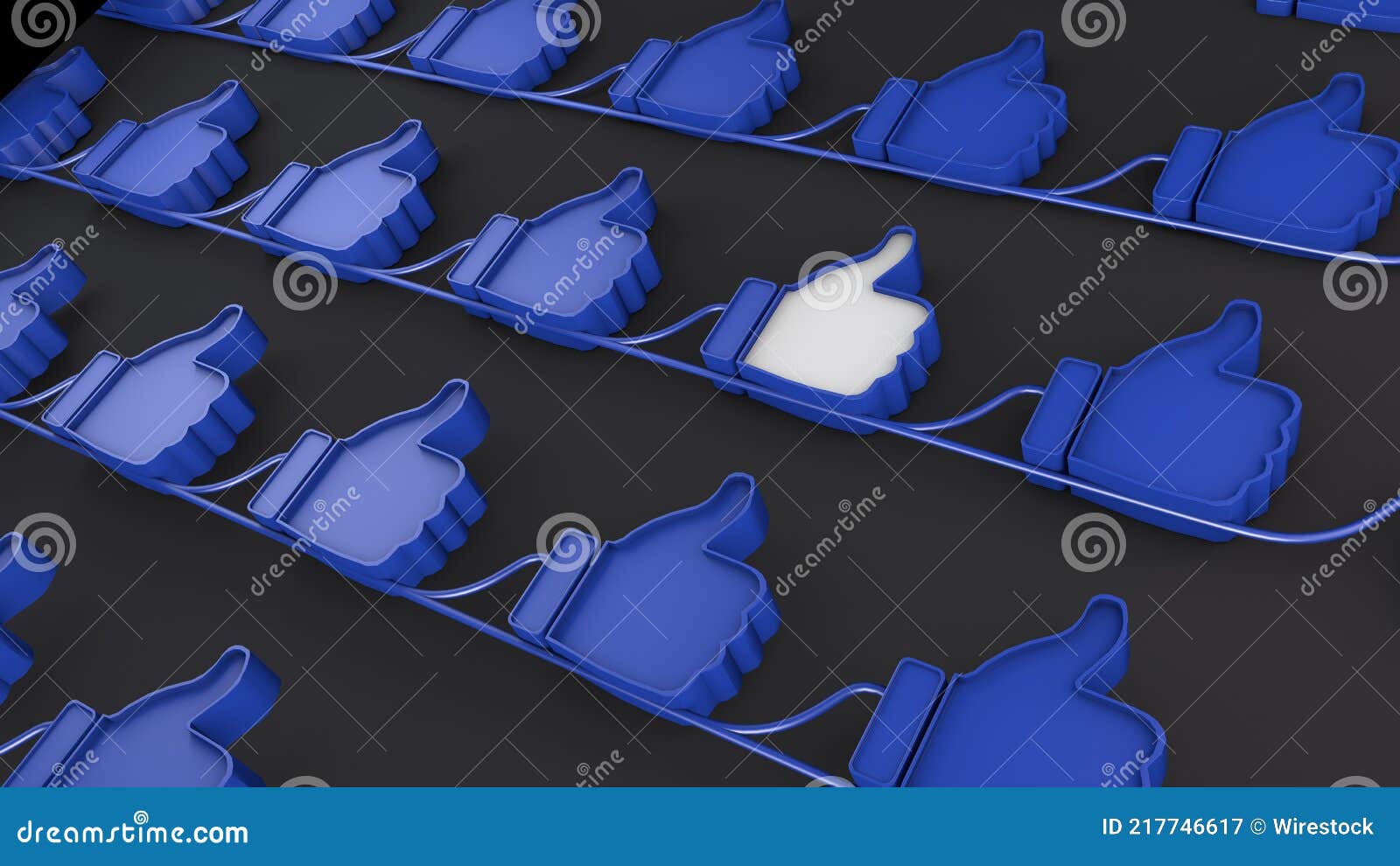 3D Rendering Illustration of Like Signs Stock Illustration ...