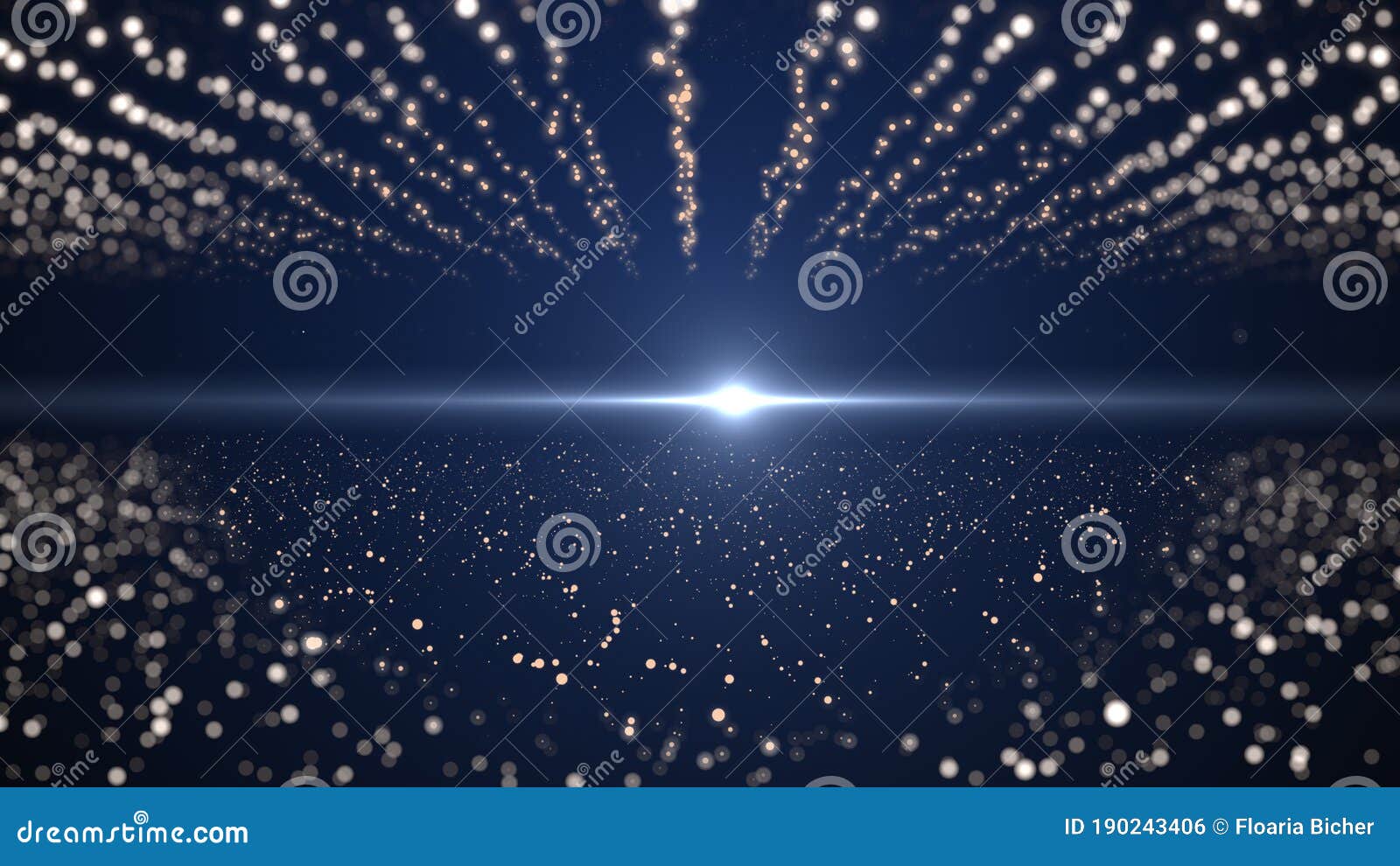 3D Rendering Illustration of Many Golden Sparkles and Central ...