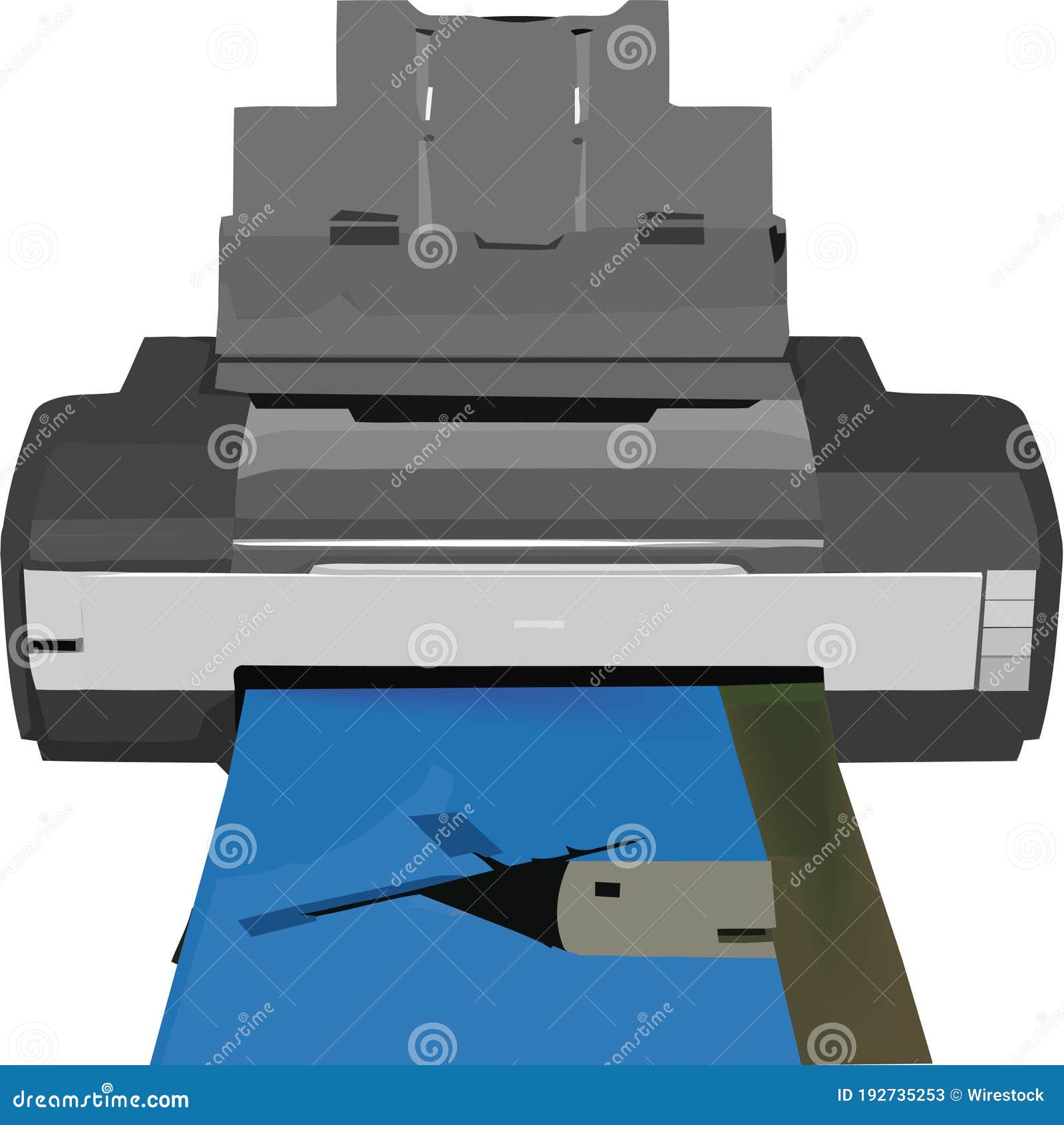 3D Rendering Illustration of a Printer Isolated on a White Background ...