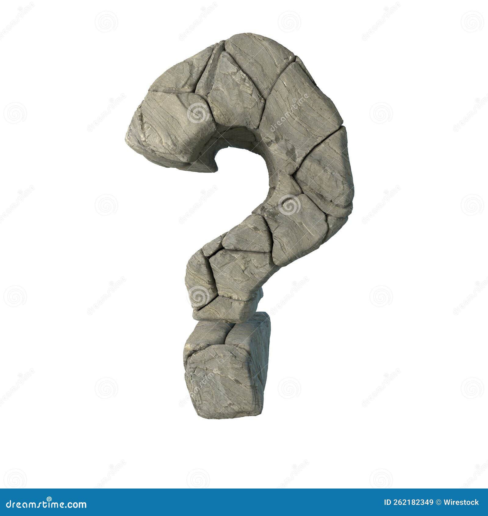 3D Rendering Illustration of Question Mark Formed with Cracked Rocks ...