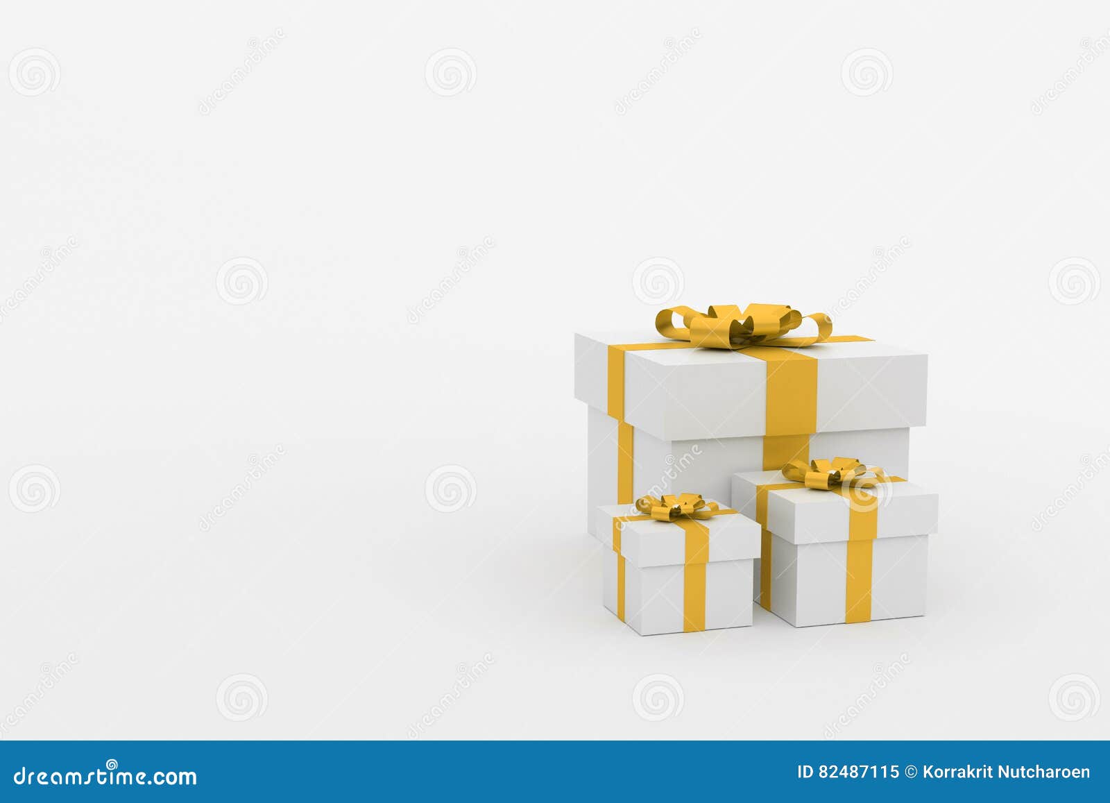 3d Rendering : Illustration of Realistic Three Size of White Square ...
