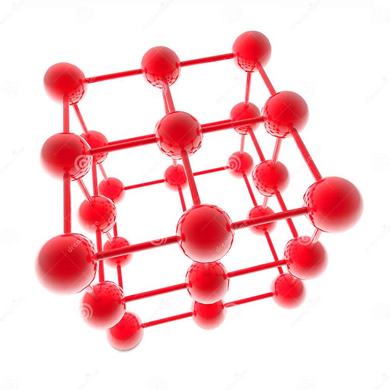 3d Rendering Illustration of a Red Molecule Structure on a White ...