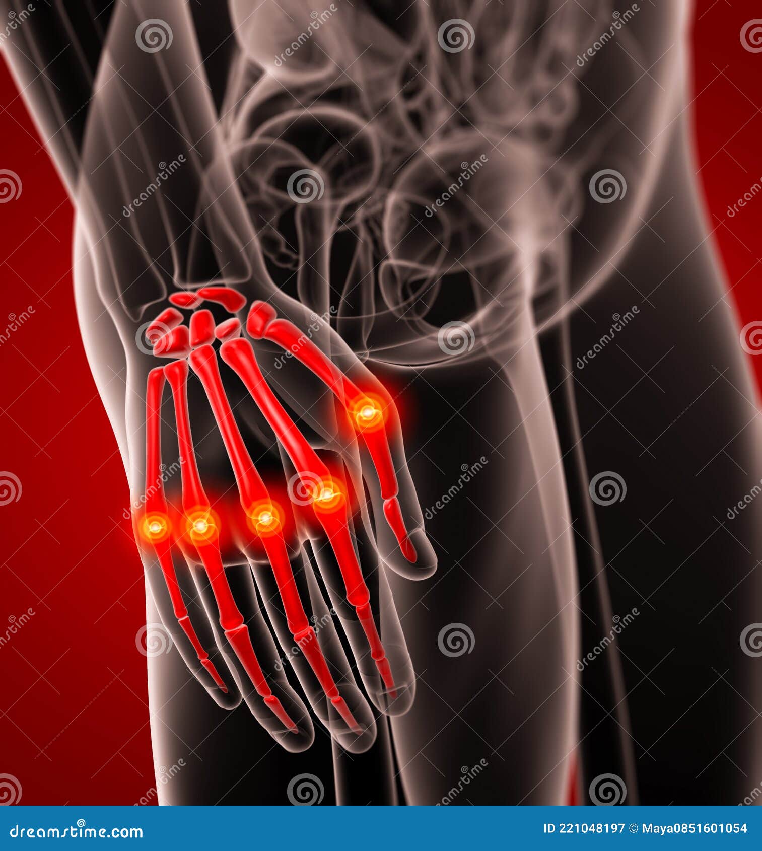 3D Rendering Illustration of Hand Stock Illustration - Illustration of ...