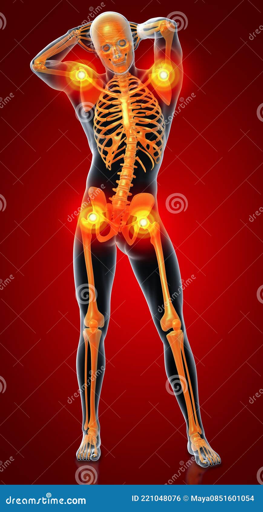 3D Rendering Illustration of Skeleton Bone Stock Illustration ...