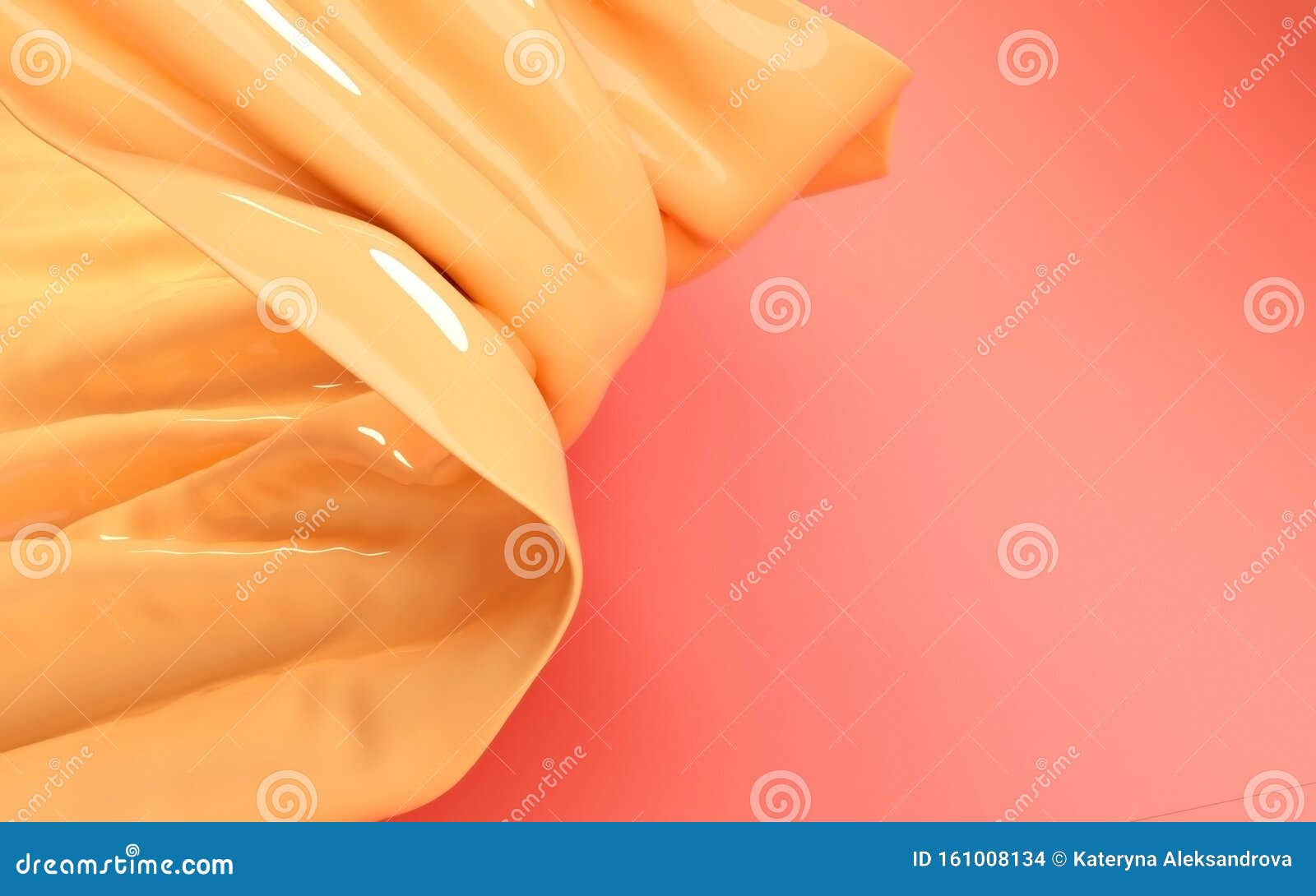 3d Rendering Illustration of Soft Cloth Yellow Material on Flat ...