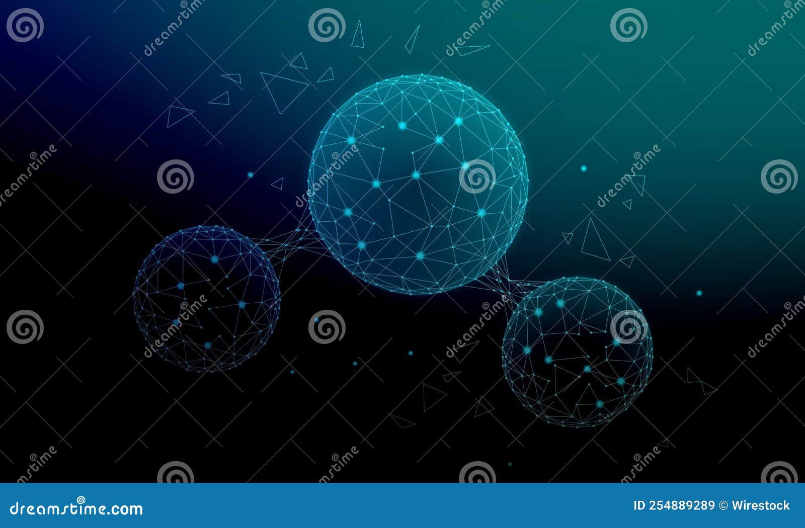 3D Rendering Illustration of a Space Polygonal - Innovative Polymer ...