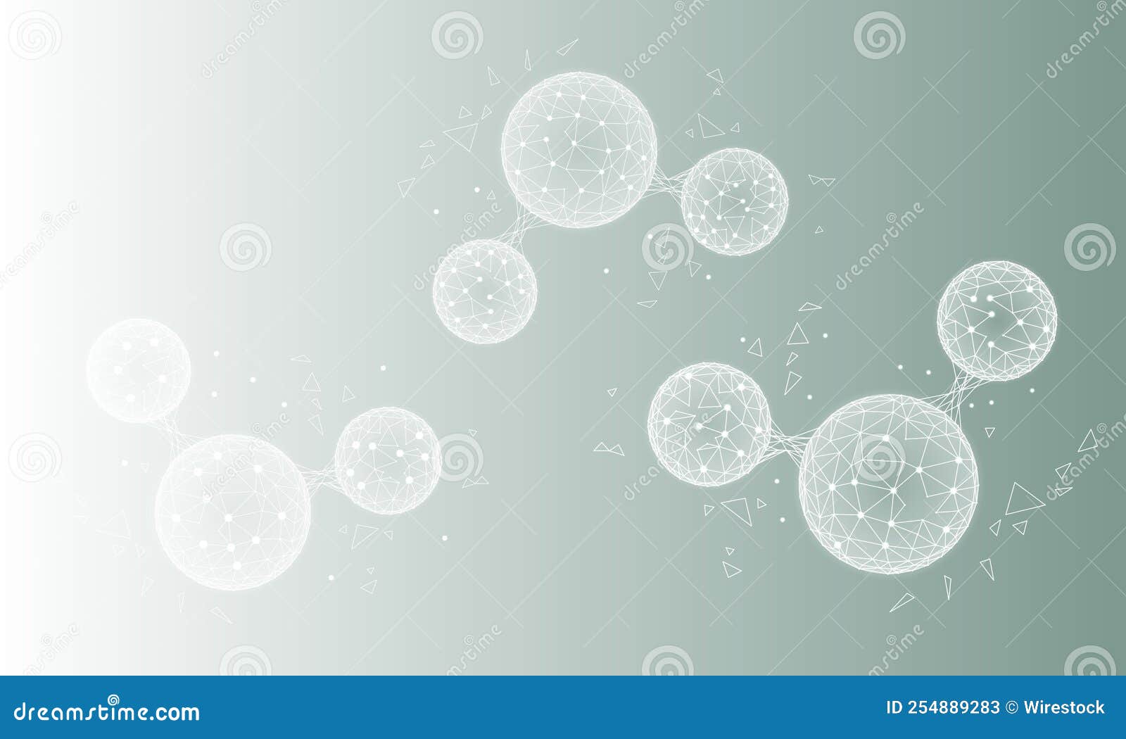 3D Rendering Illustration of a Space Polygonal - Innovative Polymer ...