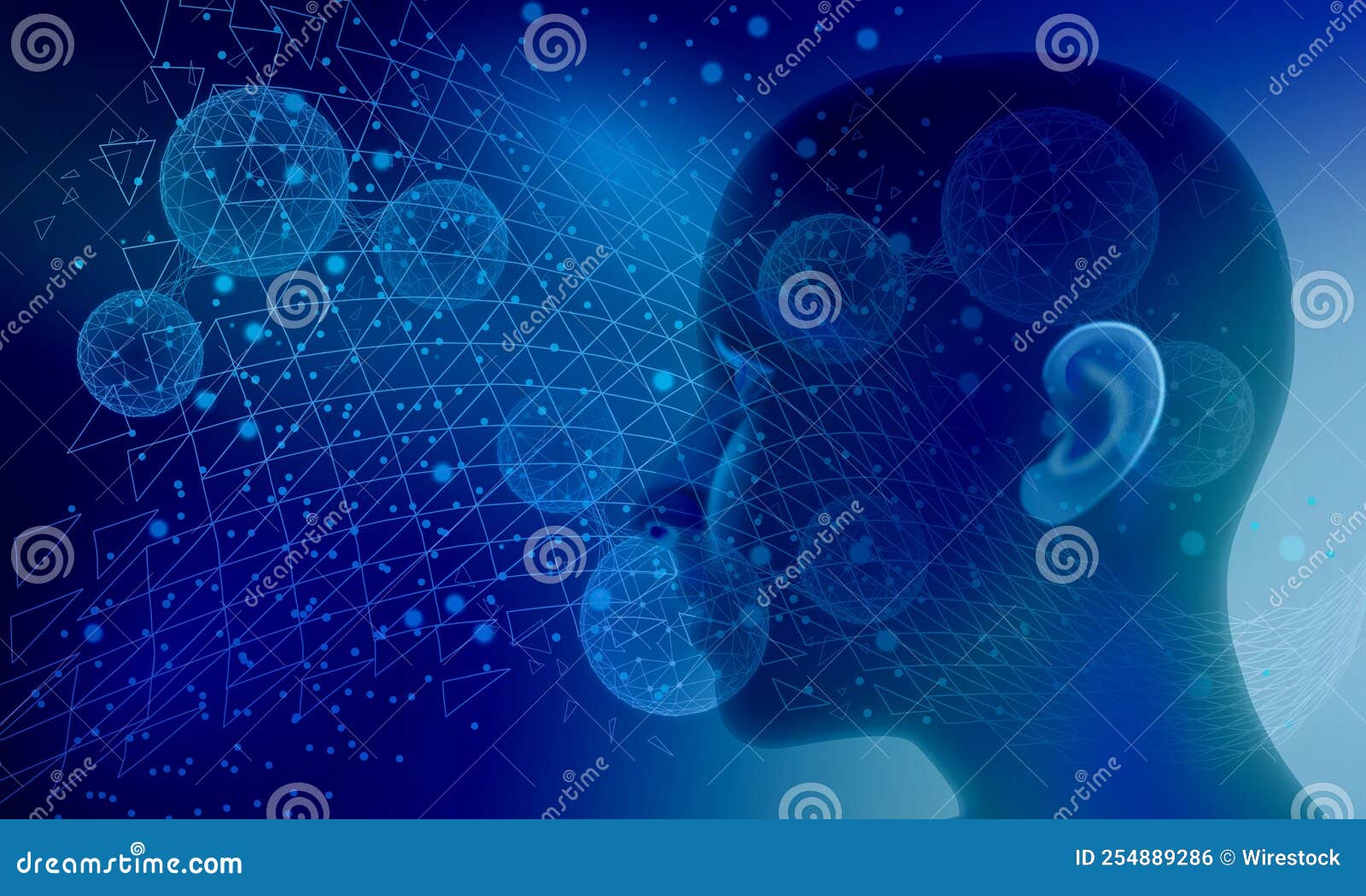 3D Rendering Illustration of a Space Polygonal - Innovative Polymer ...