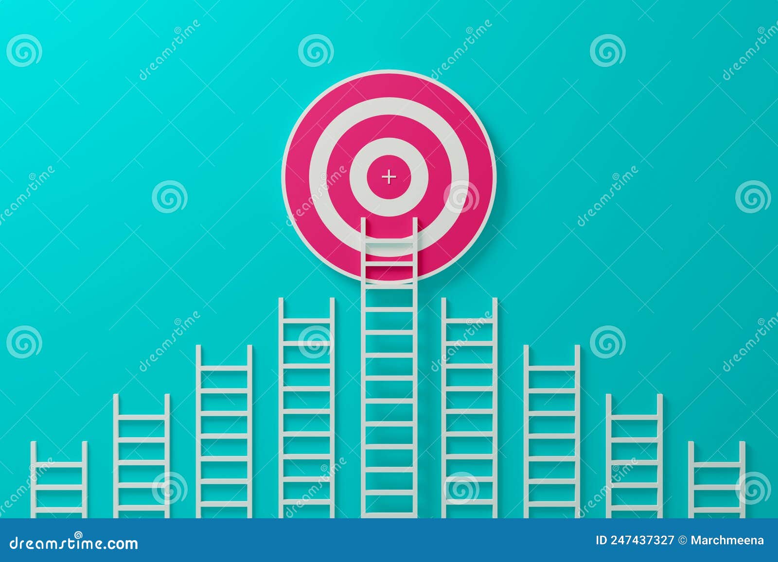 Longest White Colour Ladder Growing Up Growth To Aiming High To Goal ...