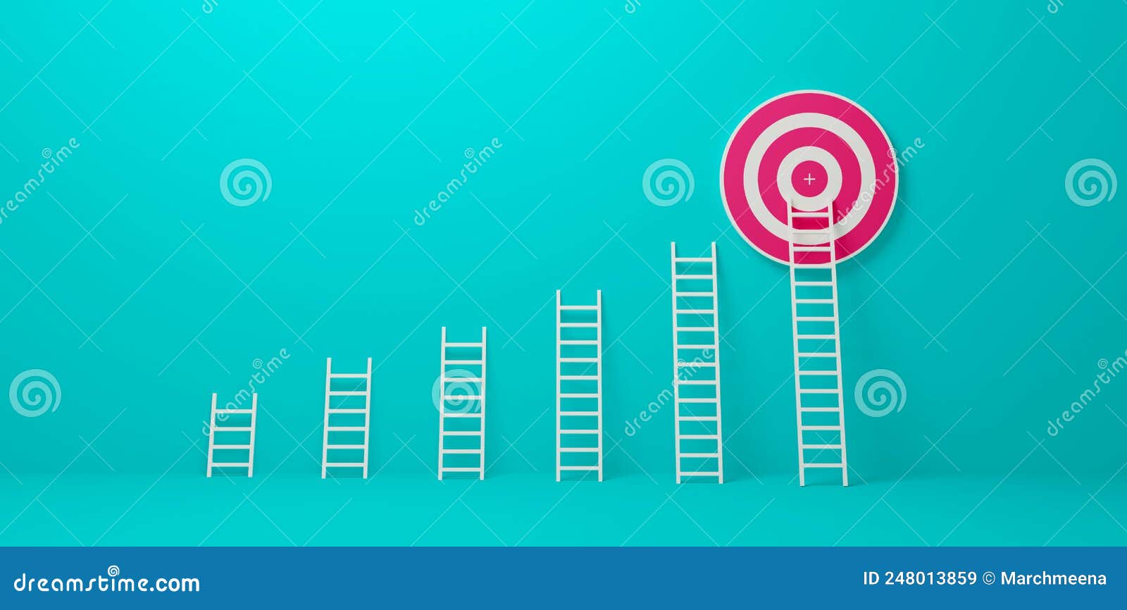 Longest White Ladder Growing Up Growth To Aiming High To Goal Target ...