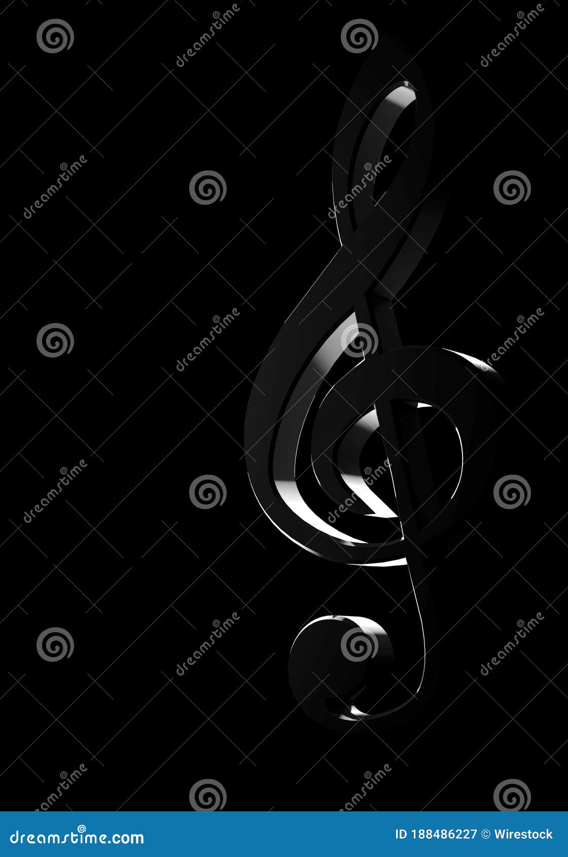 3D Rendering Illustration of a Vertical Shot of a Musical Note Stock ...