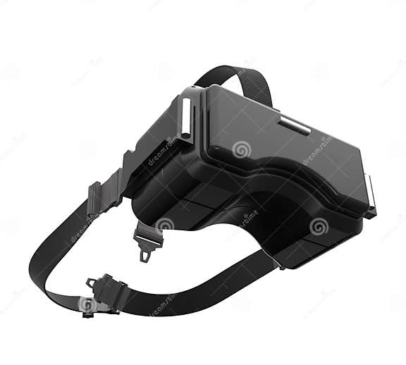 3d Rendering Image of Black VR Headset on White Background with Stock ...