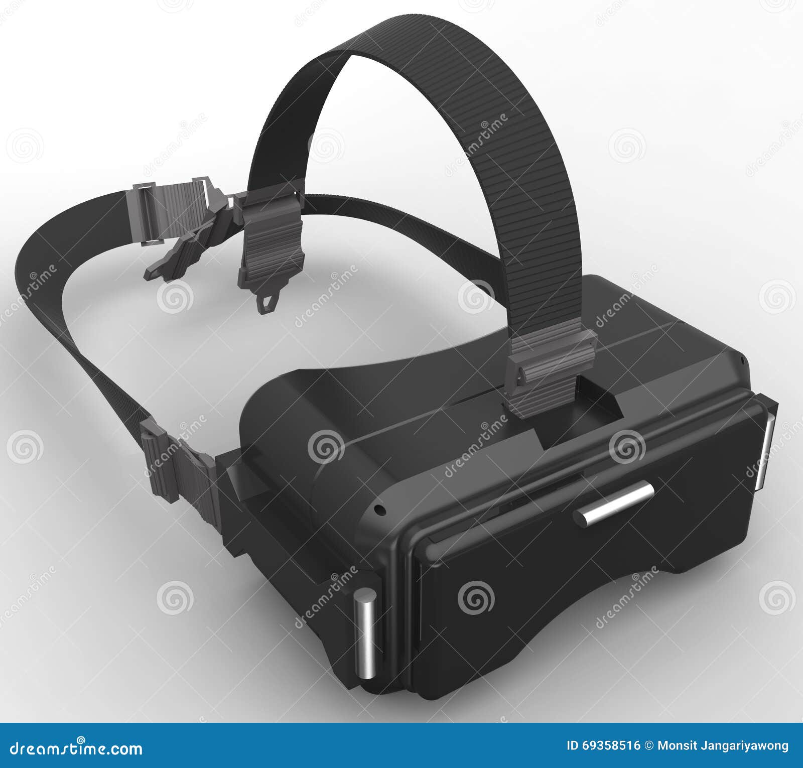 3d Rendering Image of Black VR Headset on White Background with Stock ...